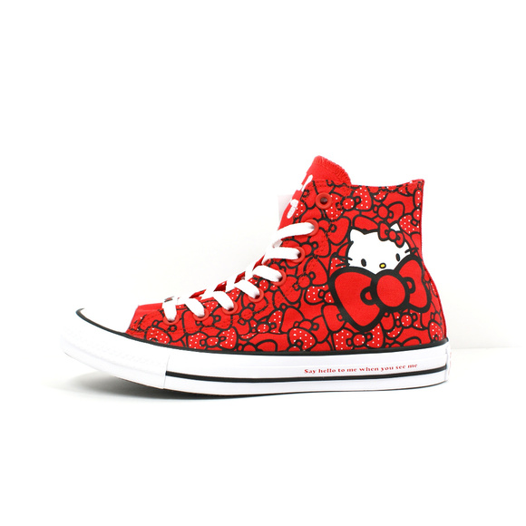 Converse | Shoes | Converse X Hello Kitty Hi Top Sneakers Red Bow New ...